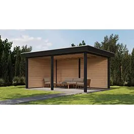 Fonteyn Veranda 488x350 cm – Transparant Eiken & RAL 7021 – Luxe houten ...