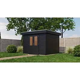 Lugarde Tuinhuis Haarlem 300x300cm | RAL 7021 Gebeitst | Plat Dak ...